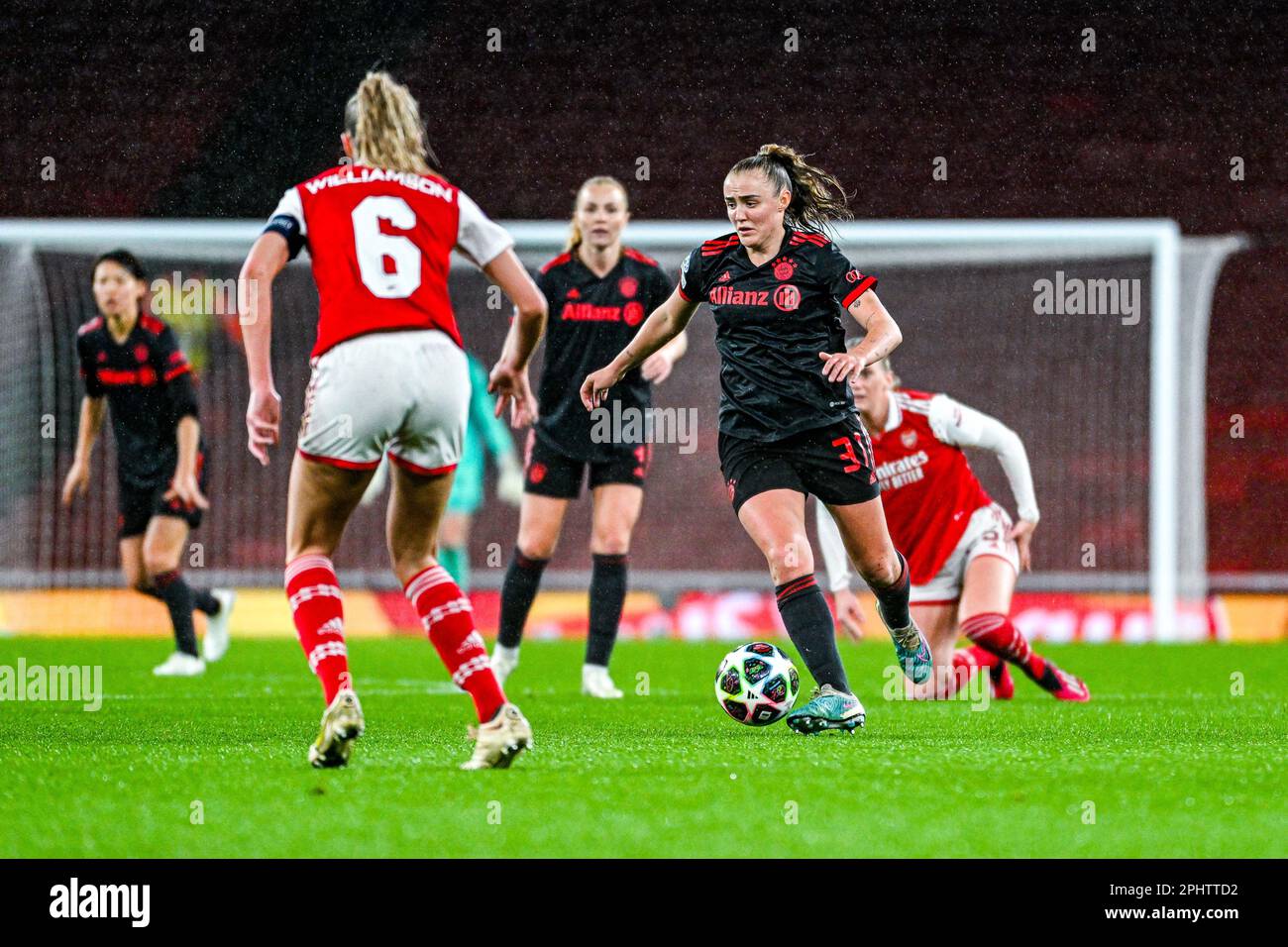 Georgia Stanway (31) of Bayern pictured during a female soccer game ...