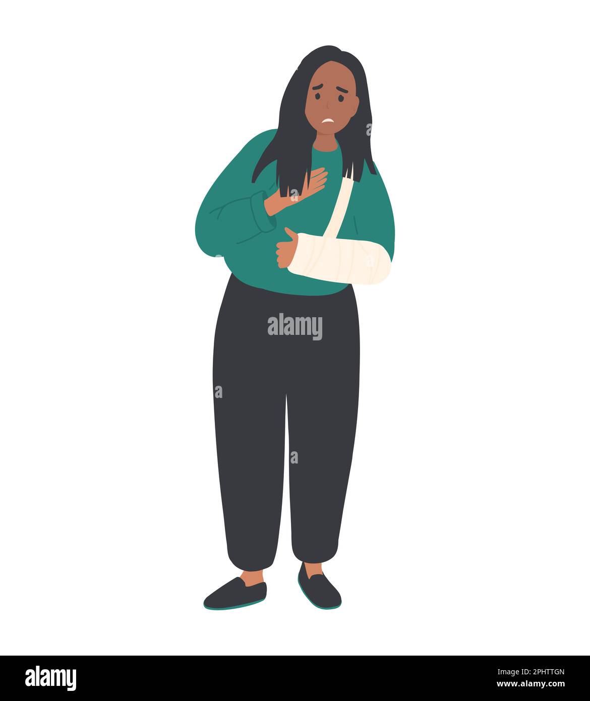 Black Woman plastered arm, broken hand in cast Stock Vector Image & Art ...