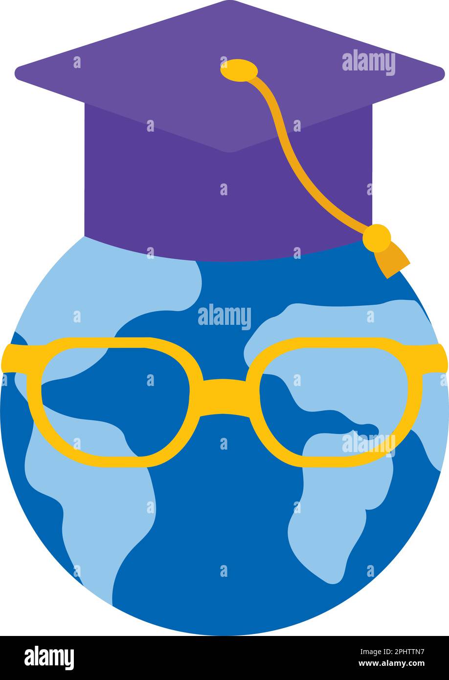 graduation hat in world planet Stock Vector Image & Art - Alamy