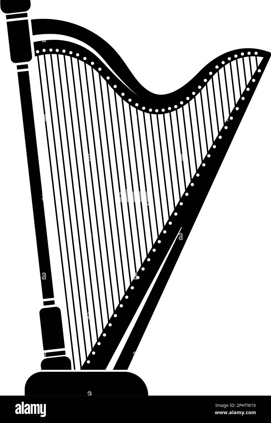 harp musical instrument silhouette Stock Vector Image & Art - Alamy