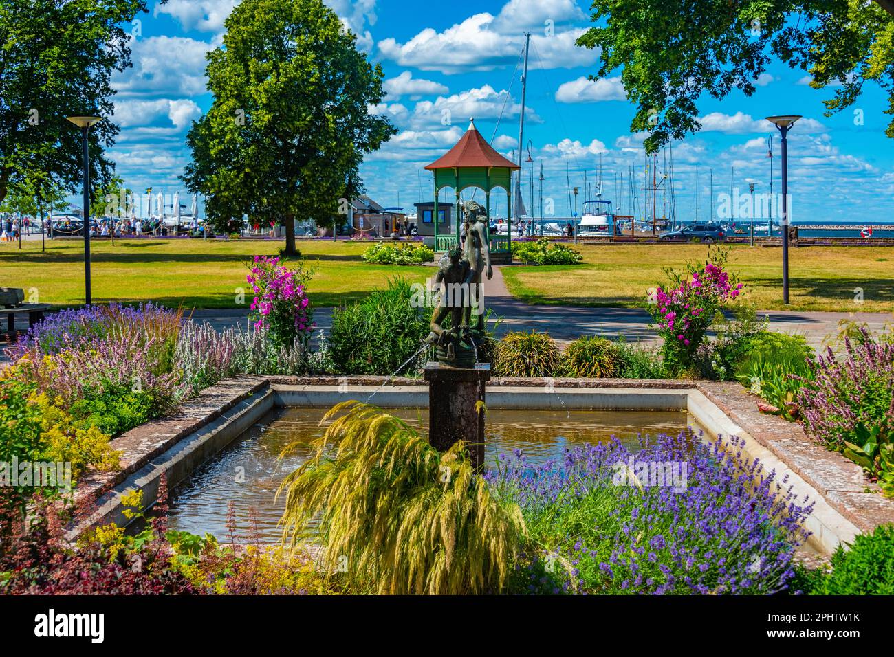 View of a coastal park in Swedish town Borgholm Stock Photo - Alamy