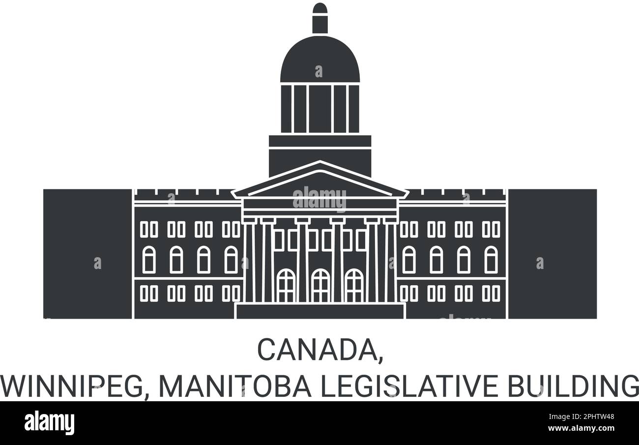 Canada, Winnipeg, Manitoba Legislative Building travel landmark vector ...
