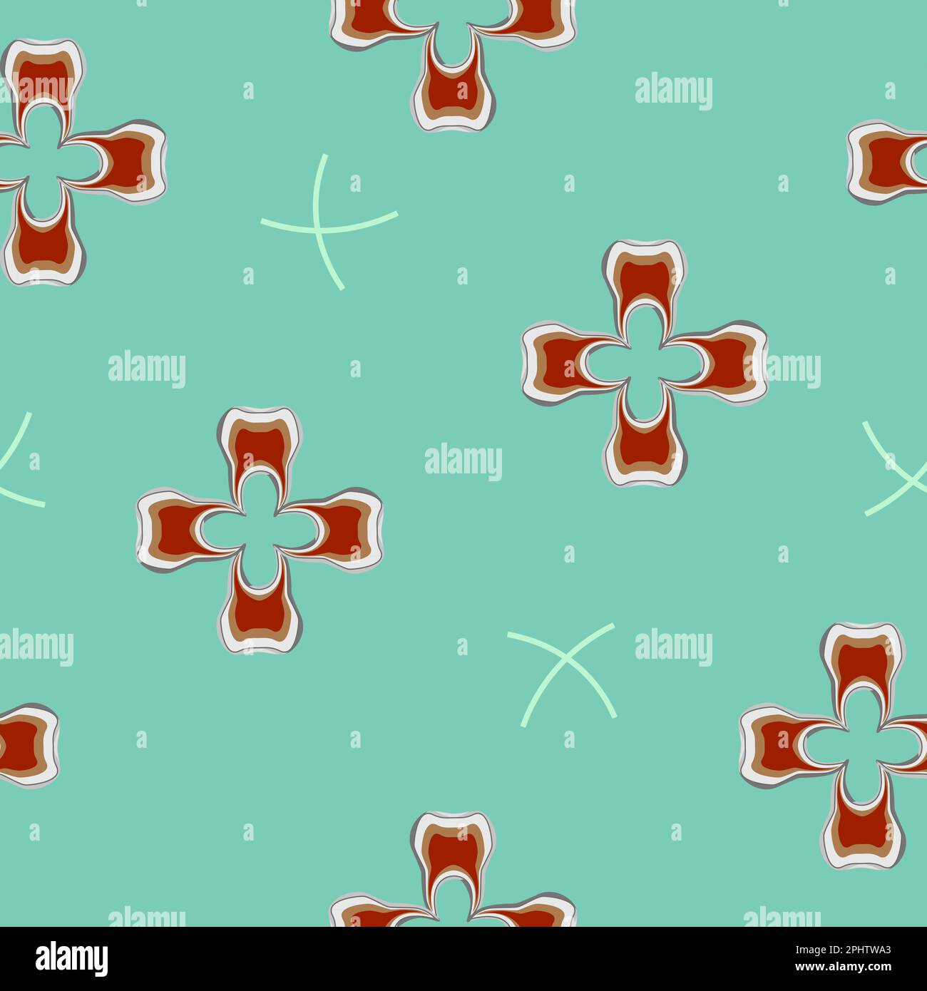 Teeth Flower Pattern in realistic style. Dental anatomy. Colorful ...