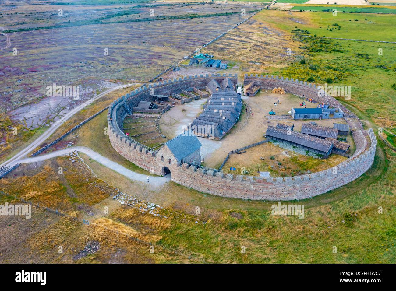 Panorama of Eketorp ring fortress in Sweden Stock Photo - Alamy