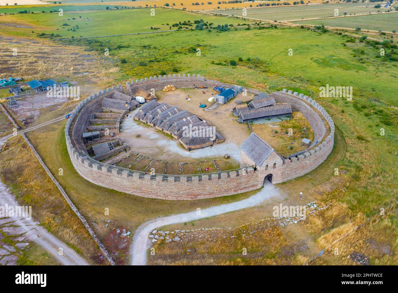 Panorama of Eketorp ring fortress in Sweden Stock Photo - Alamy