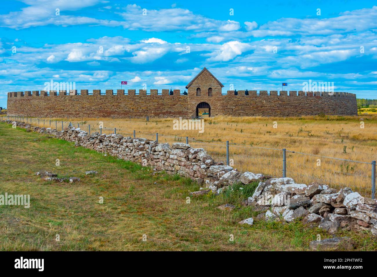 Panorama of Eketorp ring fortress in Sweden Stock Photo - Alamy