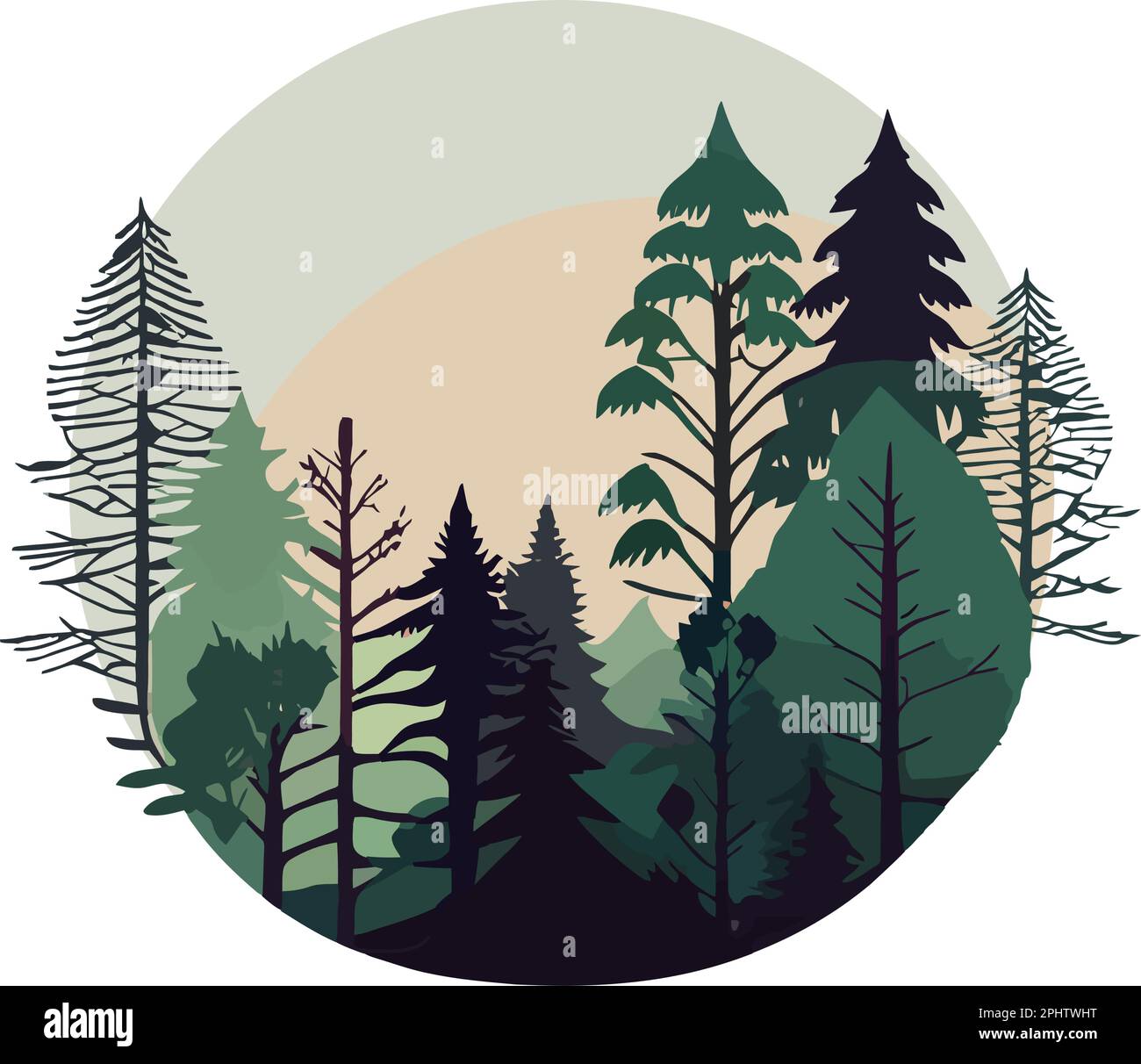 Green leaves plant mountain Stock Vector Images - Alamy