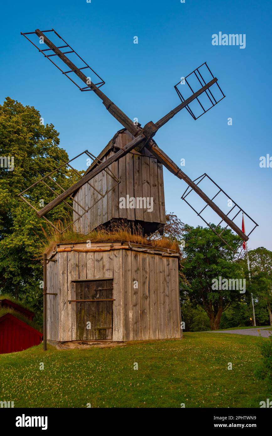 Windmill sunset oland sweden hi-res stock photography and images - Alamy