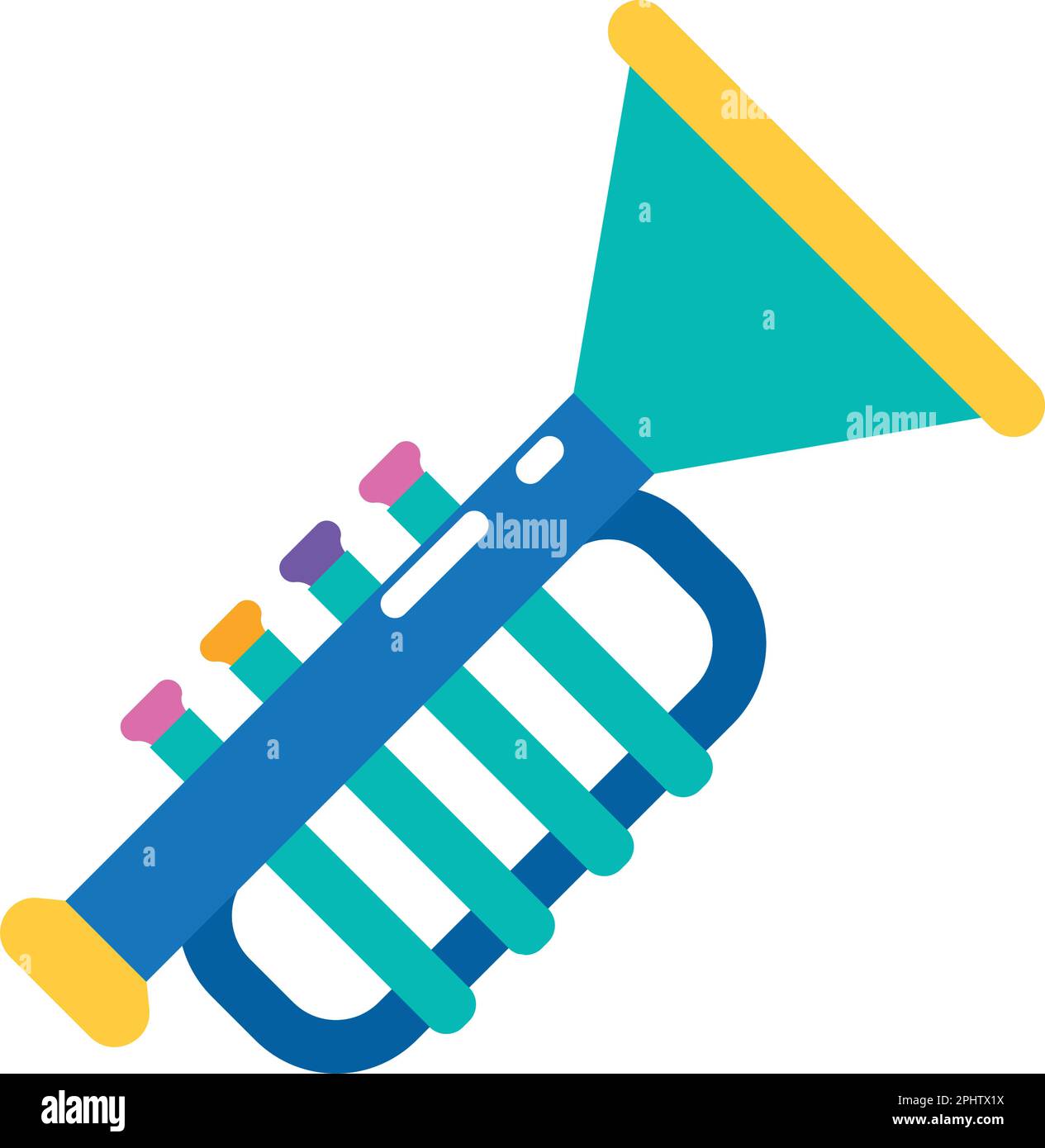 blue trumpet instrument Stock Vector Image & Art - Alamy