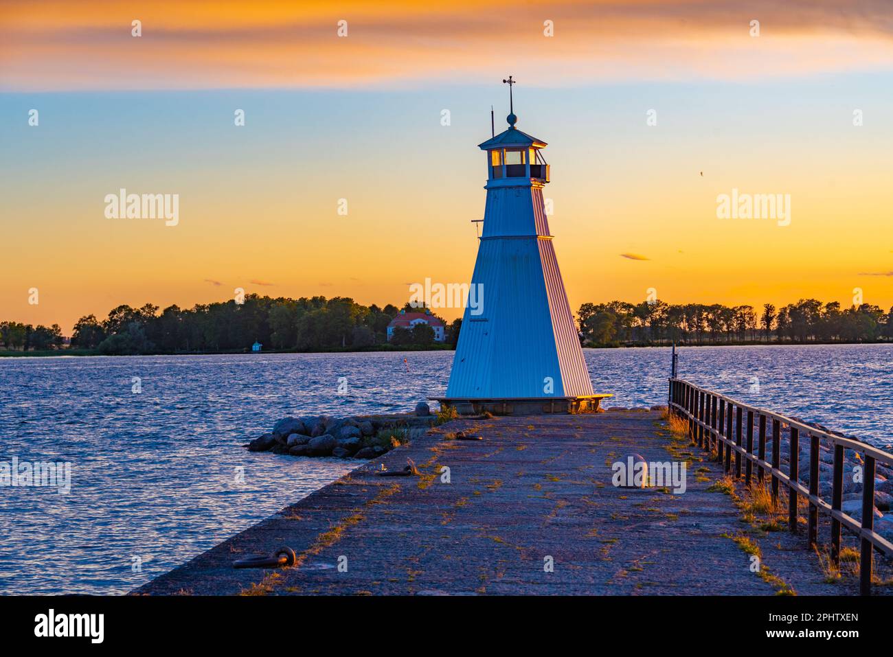 Lighthouse at Swedish town Vadstena Stock Photo - Alamy
