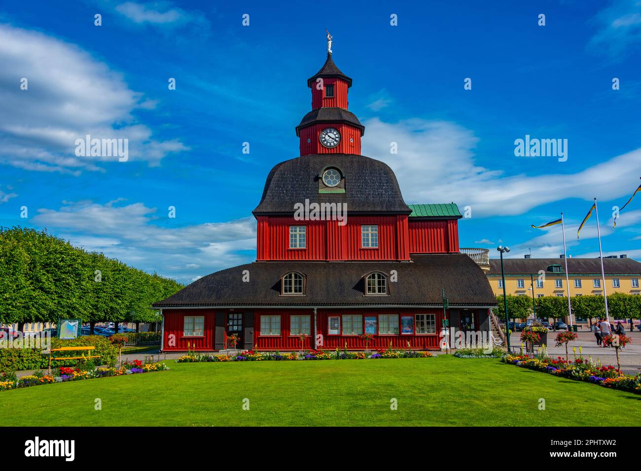 Red timber town hall in Lidköping, Sweden Stock Photo - Alamy