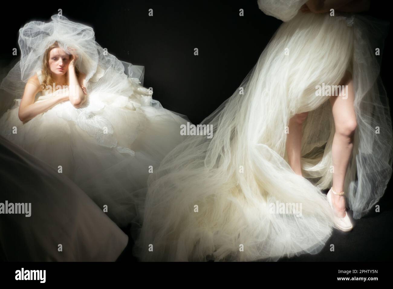 SHANGHAI, CHINA - MARCH 29, 2023 - Models pose during the AW2023 ...