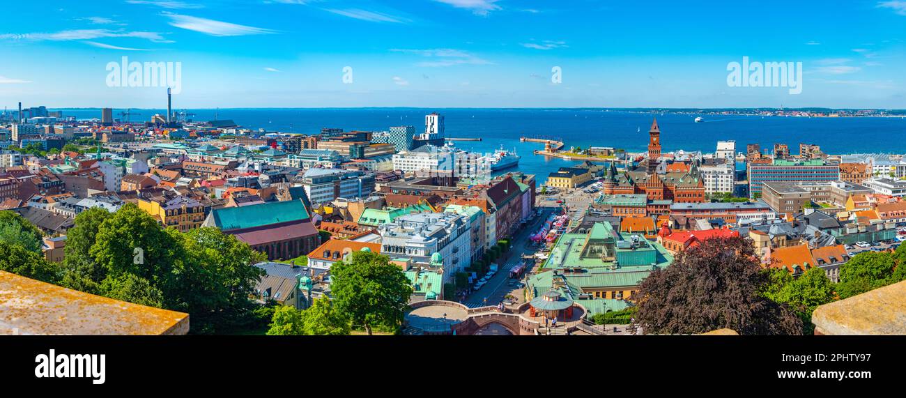 Panorama view of Swedish town Helsingborg Stock Photo - Alamy
