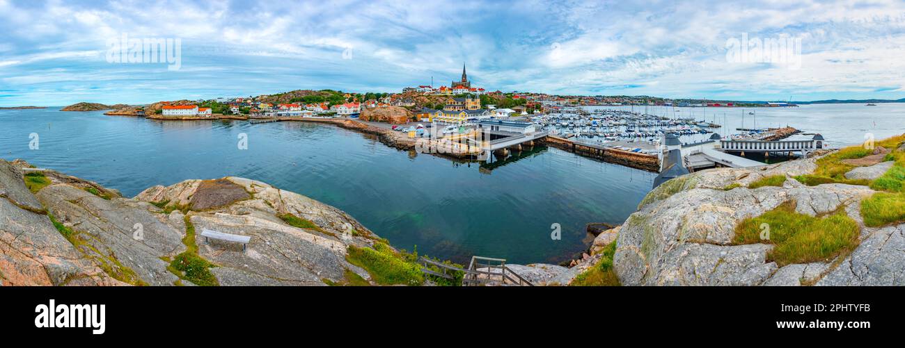Cityscape of Swedish town Lysekil behind a bath house Stock Photo - Alamy