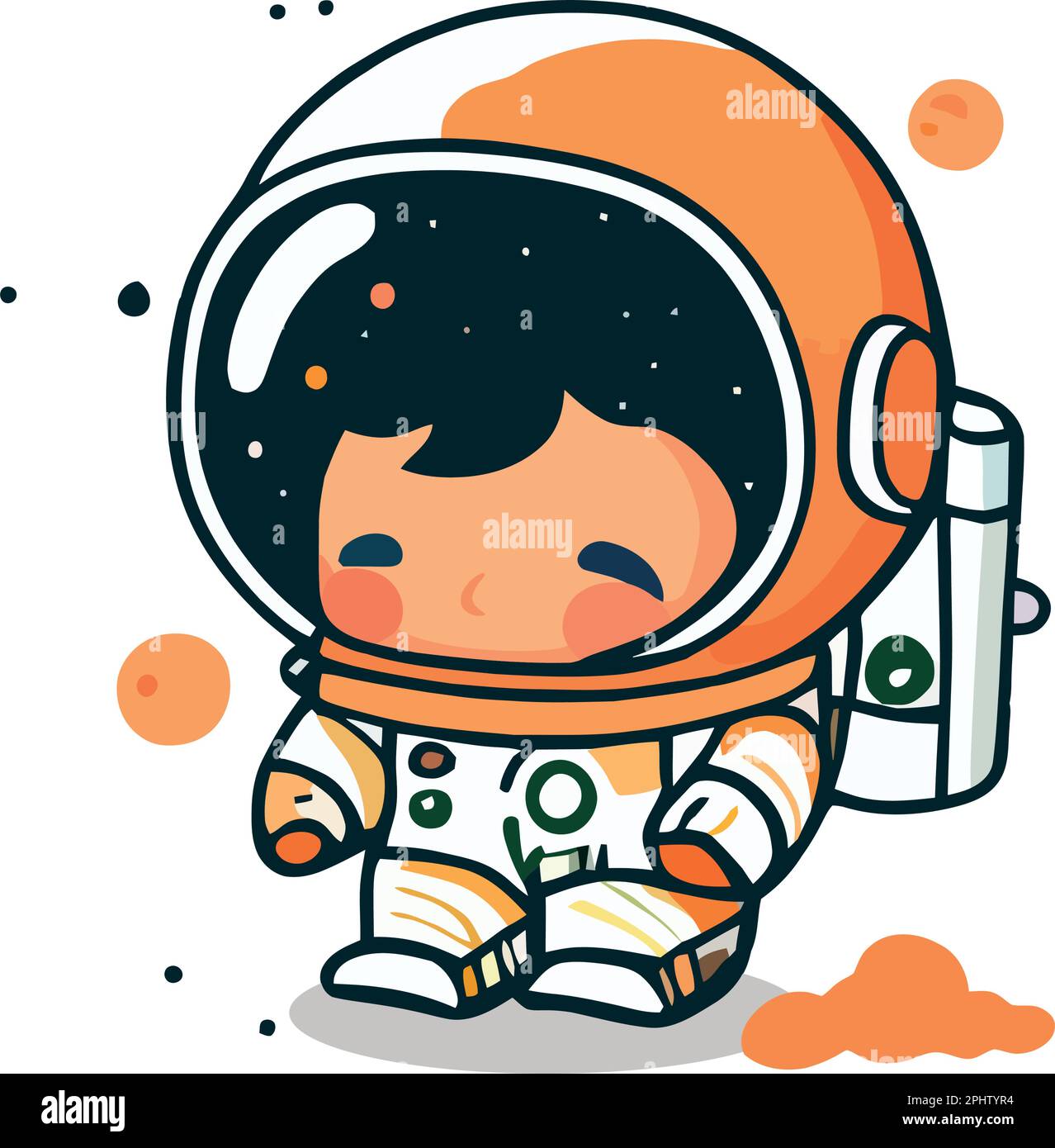 Cute child in space suit draws spaceship Stock Vector Image & Art - Alamy