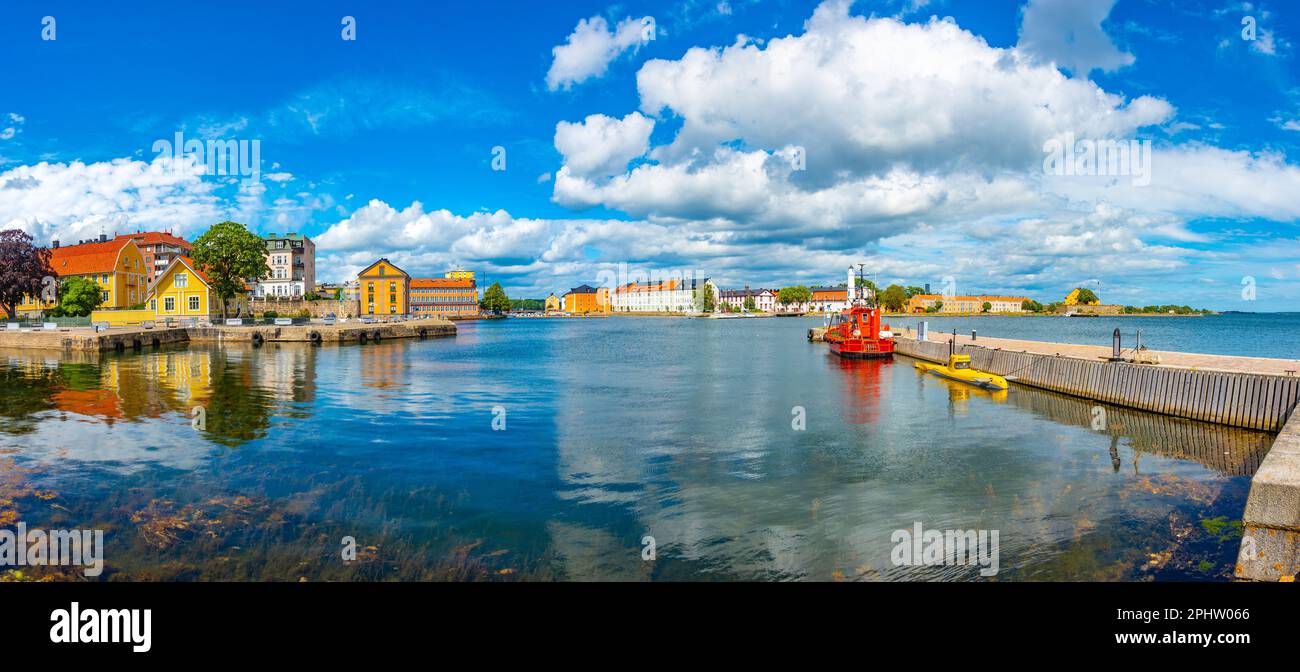 Traditional port buildings in Karlskrona, Sweden Stock Photo - Alamy
