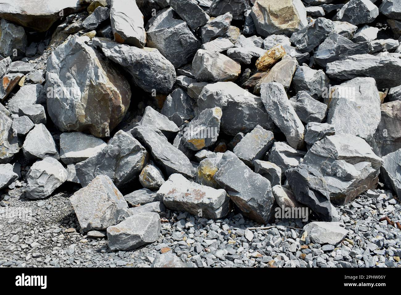 pile of large granite rocks, granite rocks railroad ballast Stock Photo ...