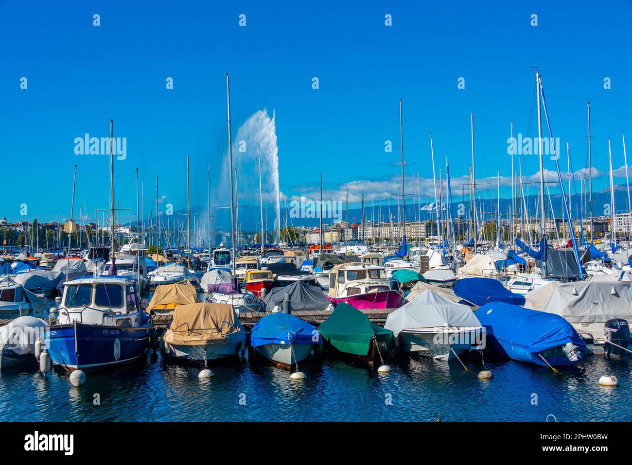 Promenade with marina at lake geneva hi-res stock photography and ...