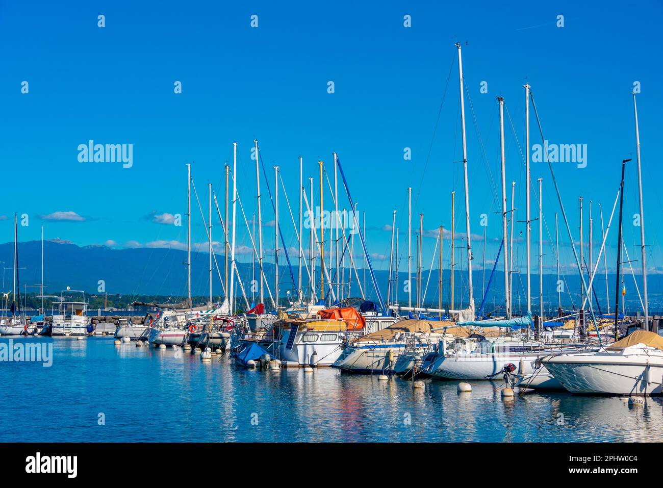 Promenade with marina at lake geneva hi-res stock photography and ...