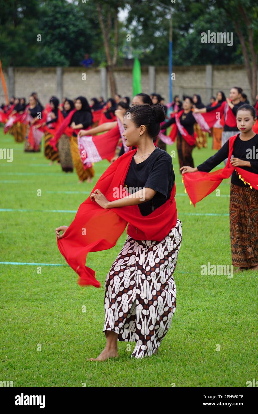 Indonesian performing gambyong dance. This dance comes from central ...