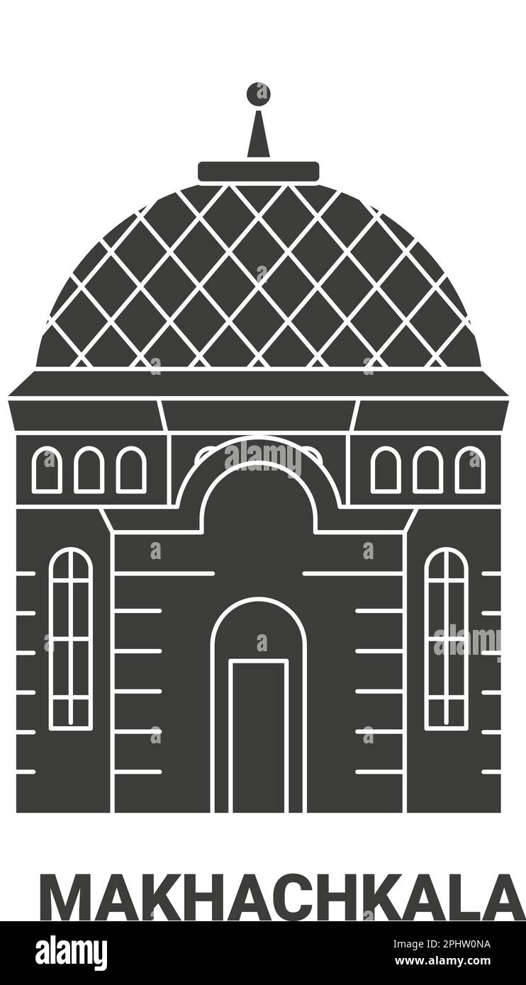 Russia, Makhachkala travel landmark vector illustration Stock Vector ...