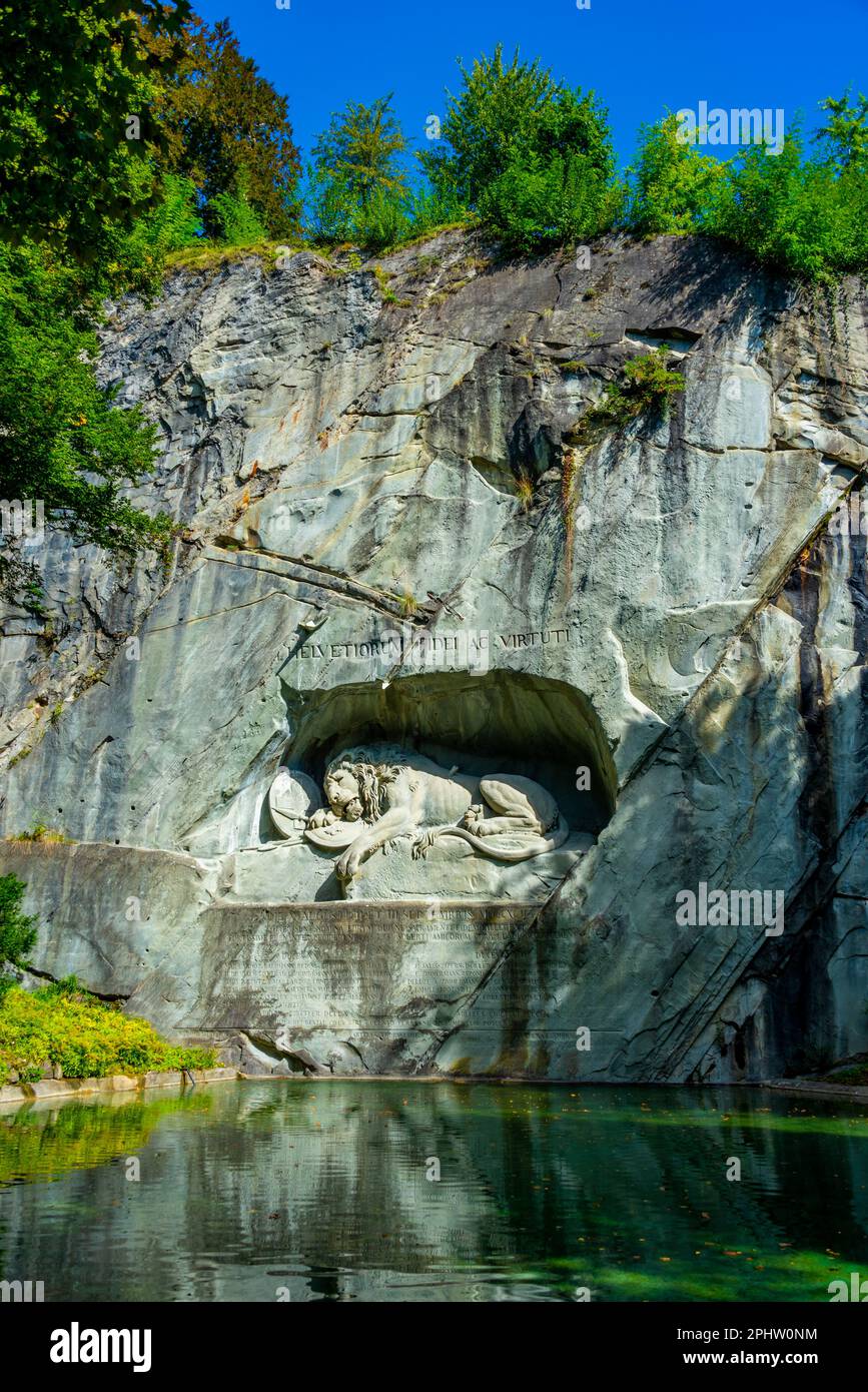 Lion Monument at Swiss town Luzern Stock Photo - Alamy