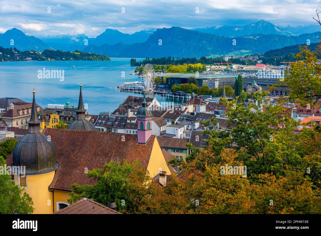 Panorama of Luzern with KKL building in Switzerland Stock Photo - Alamy