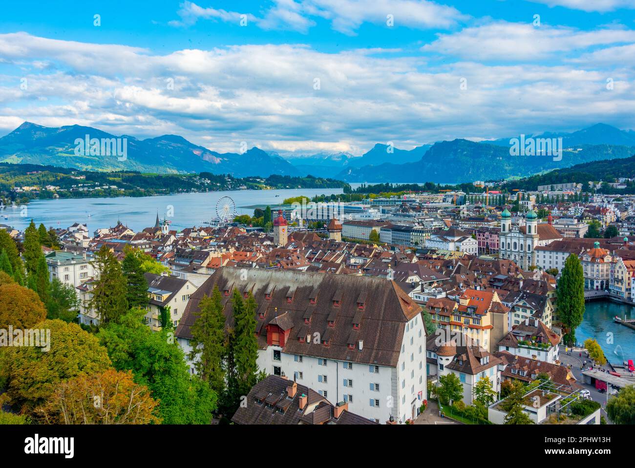 Panorama of Luzern with KKL building in Switzerland Stock Photo - Alamy