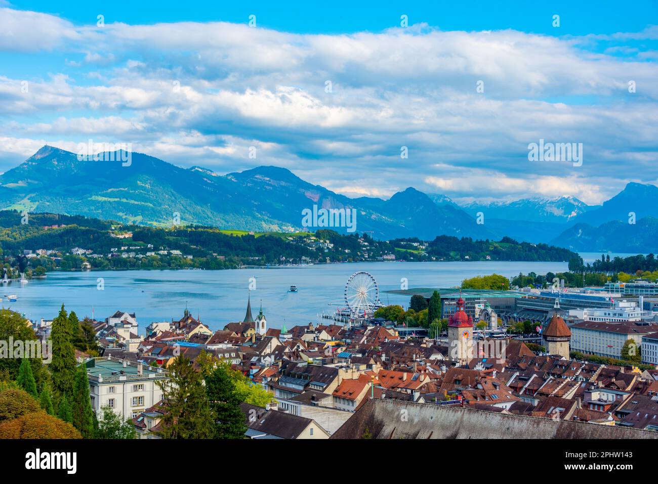 Panorama of Luzern with KKL building in Switzerland Stock Photo - Alamy