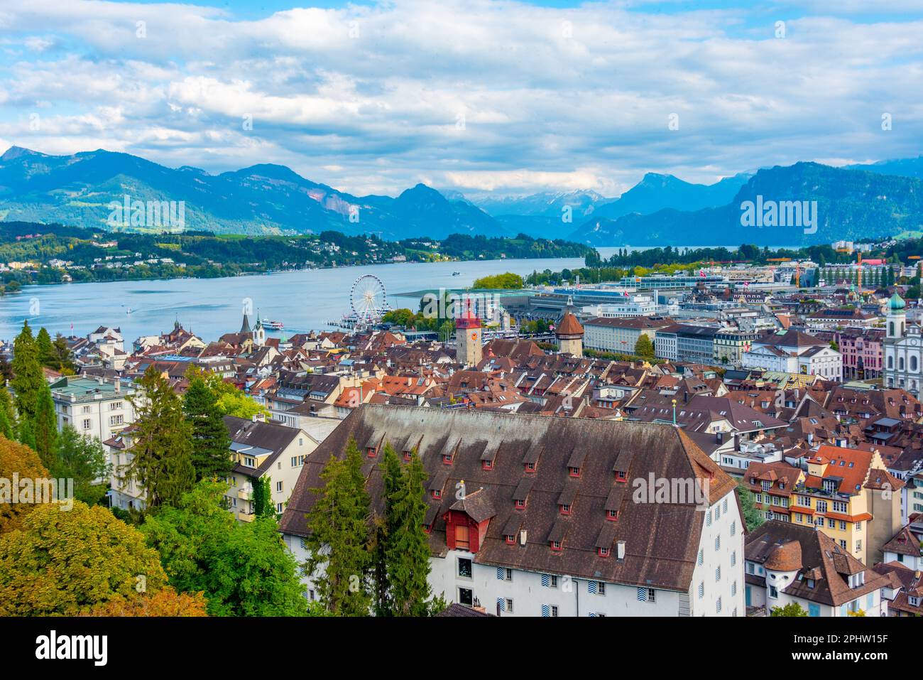 Panorama of Luzern with KKL building in Switzerland Stock Photo - Alamy