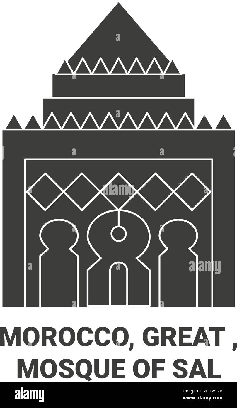 Morocco, Great , Mosque Of Sal travel landmark vector illustration Stock Vector Image & Art - Alamy