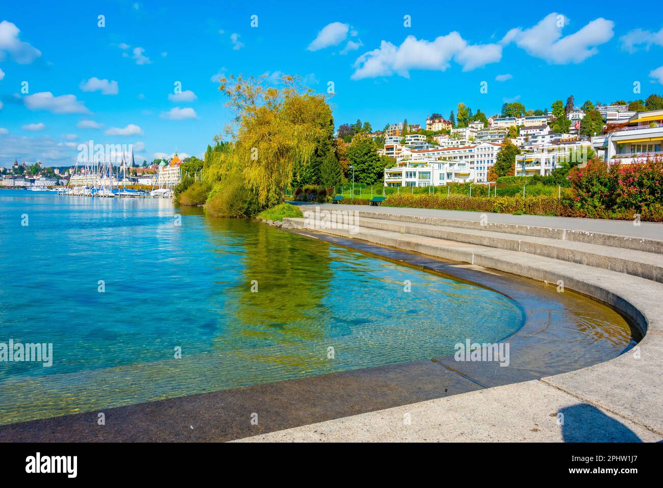 Waterfront of lake Lucerne in Luzern, Switzerland Stock Photo - Alamy