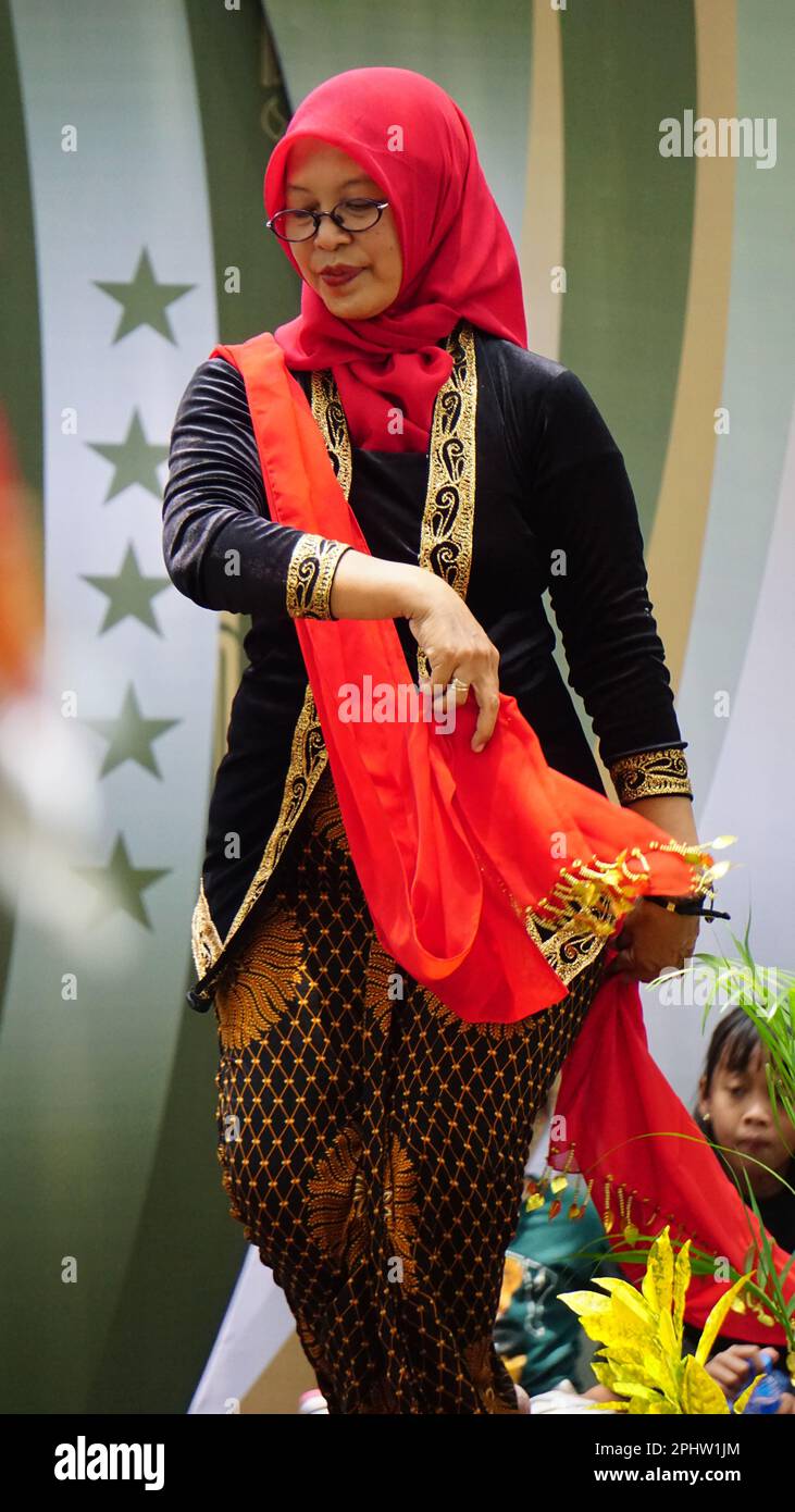 Indonesian performing gambyong dance. This dance comes from central ...