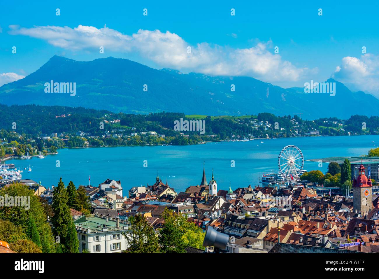 Panorama of Luzern with KKL building in Switzerland Stock Photo - Alamy