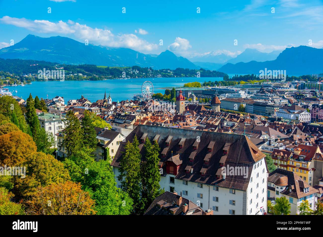 Panorama of Luzern with KKL building in Switzerland Stock Photo - Alamy
