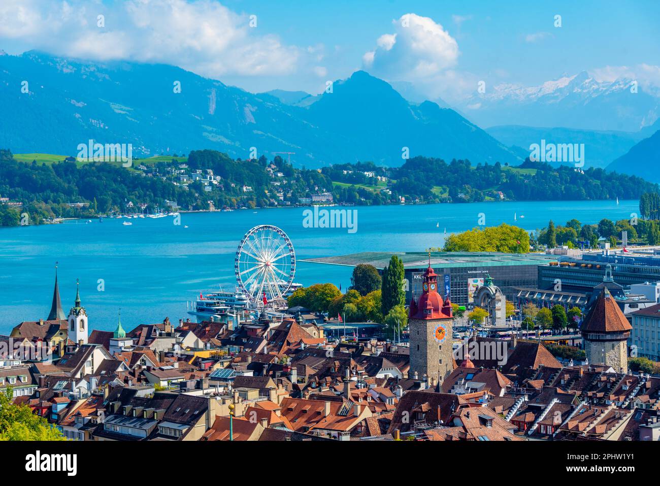Panorama of Luzern with KKL building in Switzerland Stock Photo - Alamy