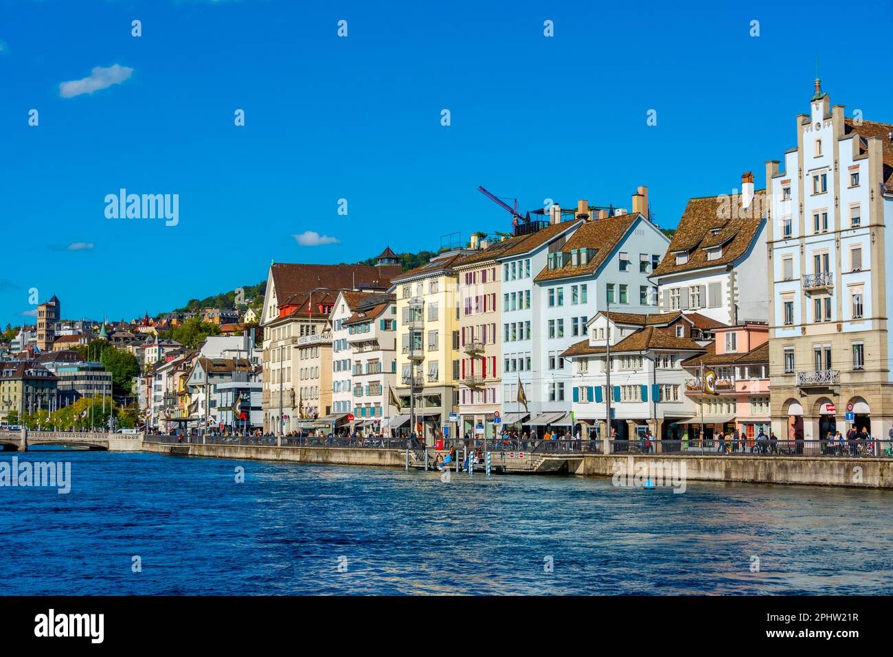 Panorama view of Limmat river in Zurich, Switzerland Stock Photo - Alamy