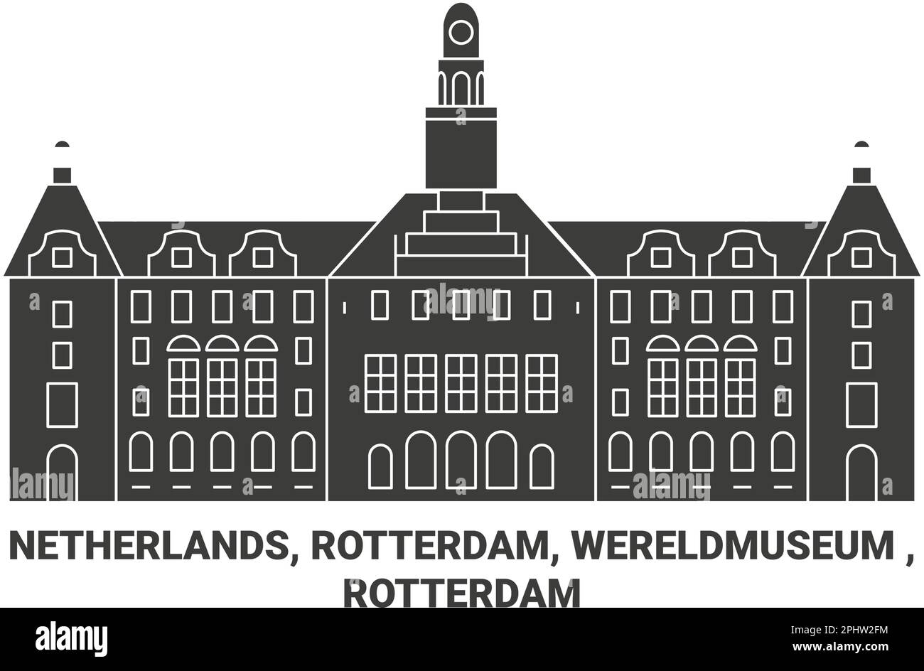 Netherlands, Rotterdam, Wereldmuseum , Rotterdam travel landmark vector ...