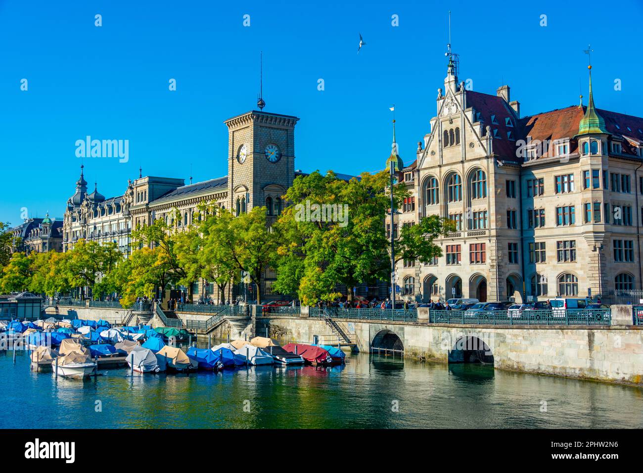 Panorama view of Limmat river in Zurich, Switzerland Stock Photo - Alamy