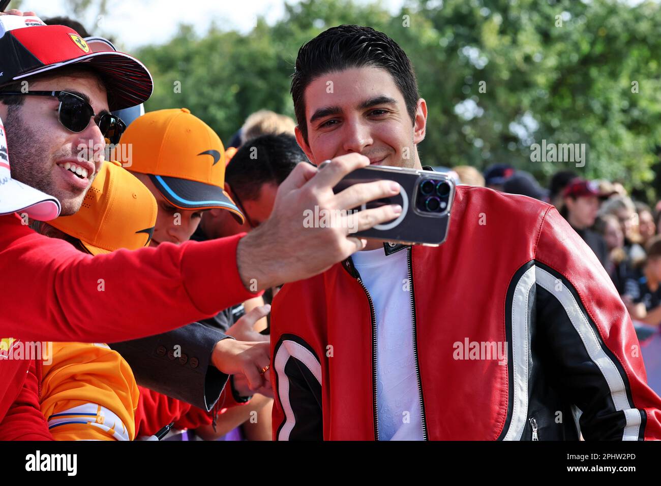 Melbourne, Australia. 30th Mar, 2023. Esteban Ocon (FRA) Alpine F1 Team with fans. Australian ...