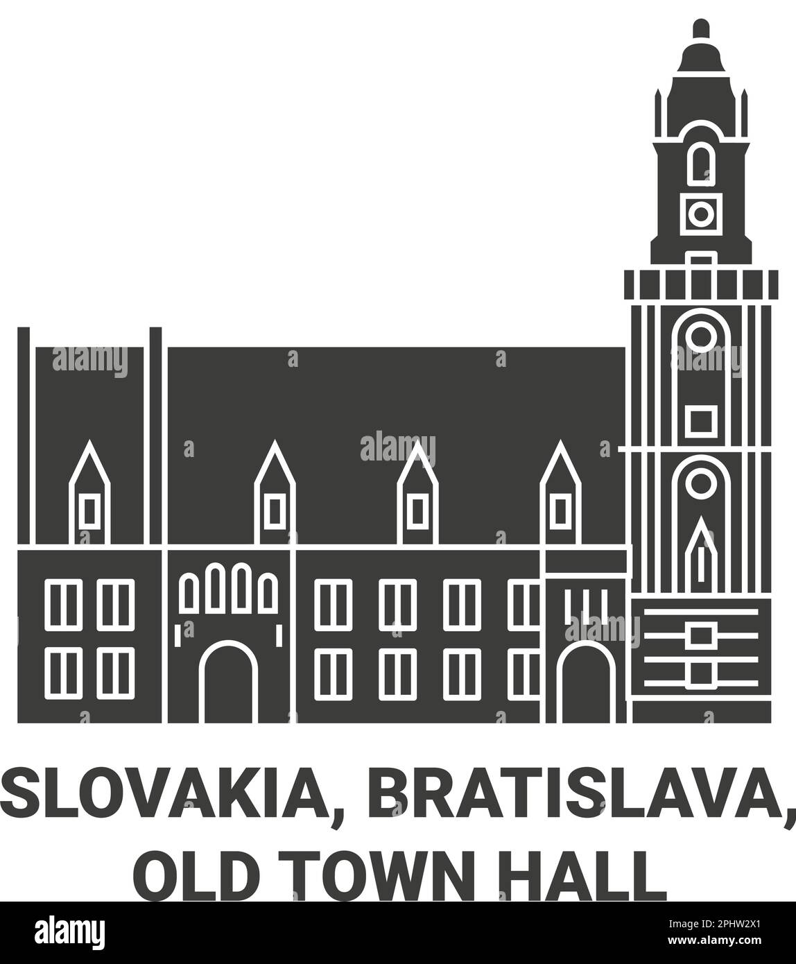 Slovakia, Bratislava, Old Town Hall travel landmark vector illustration ...