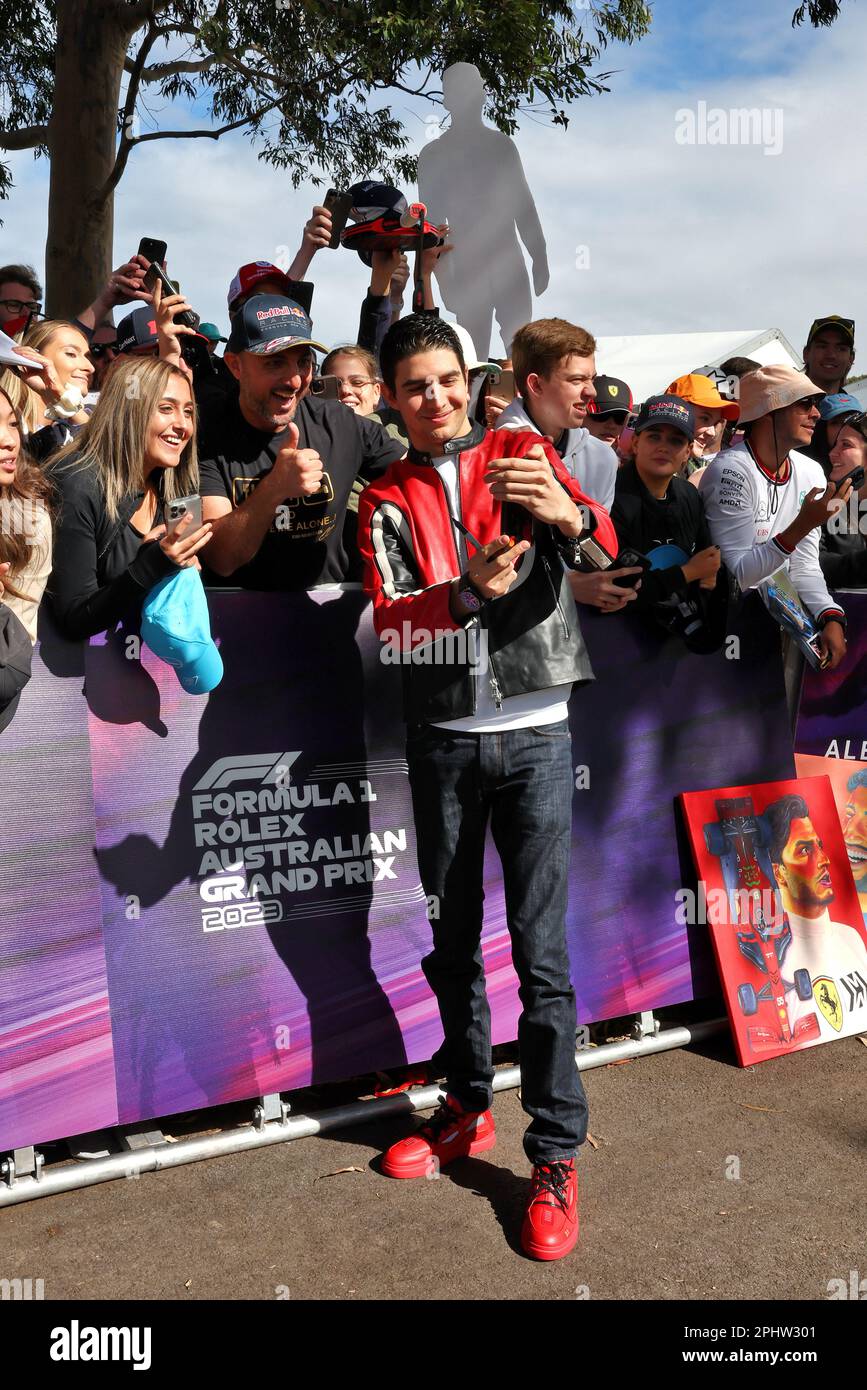 Melbourne, Australia. 30th Mar, 2023. Esteban Ocon (FRA) Alpine F1 Team with fans. Australian ...
