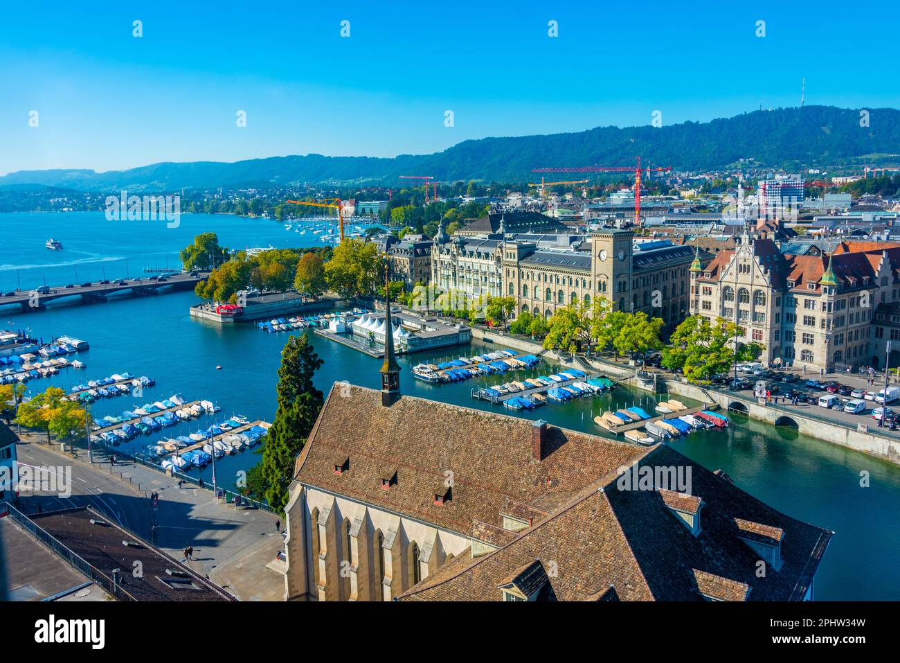 Panorama view of Limmat river in Zurich, Switzerland Stock Photo - Alamy