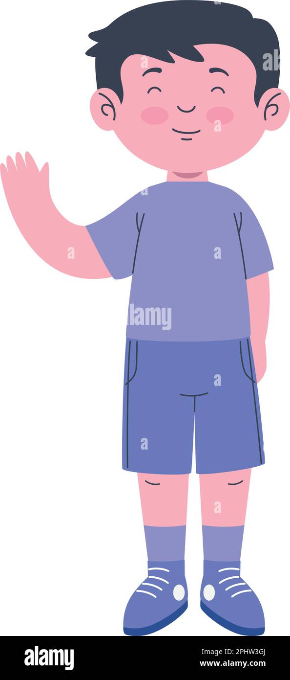 Cute cartoon boy happiness Stock Vector Image & Art - Alamy
