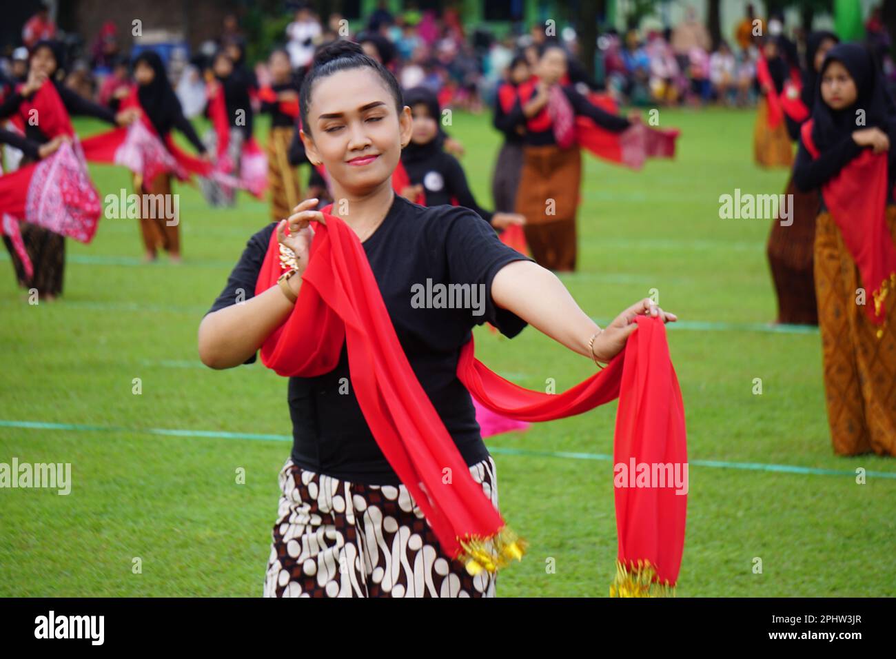 Indonesian performing gambyong dance. This dance comes from central ...