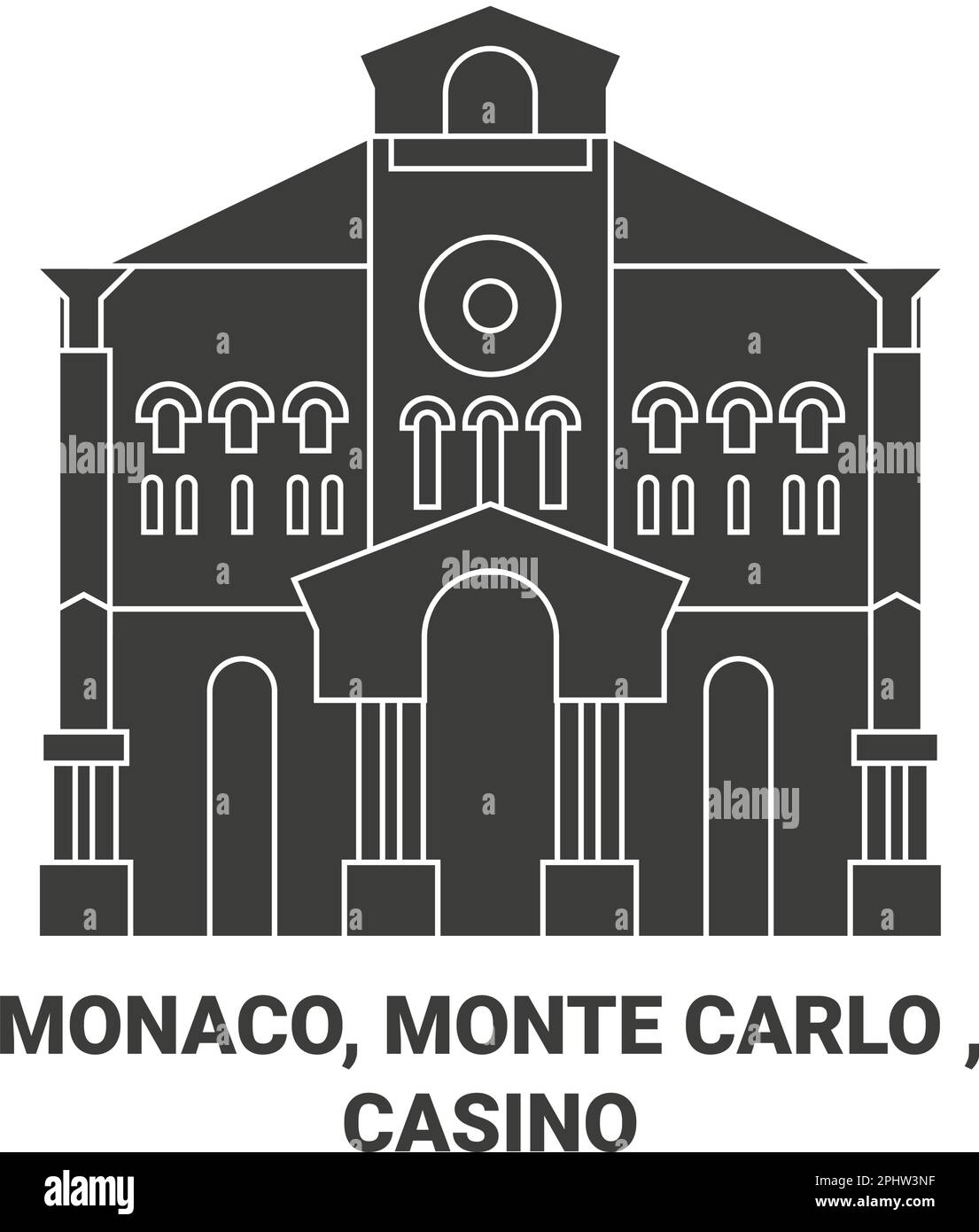 Monaco, Monte Carlo , Casino travel landmark vector illustration Stock ...