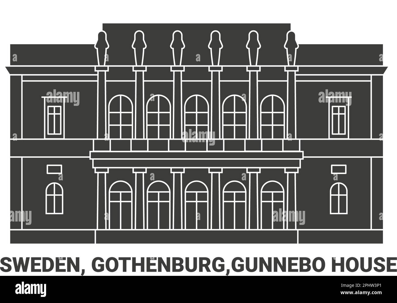 Sweden, Gothenburg,Gunnebo House, travel landmark vector illustration ...