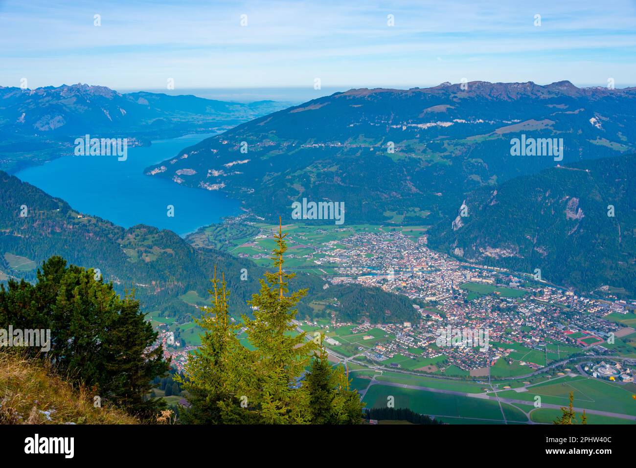 Panorama view of Interlaken, Switzerland Stock Photo - Alamy