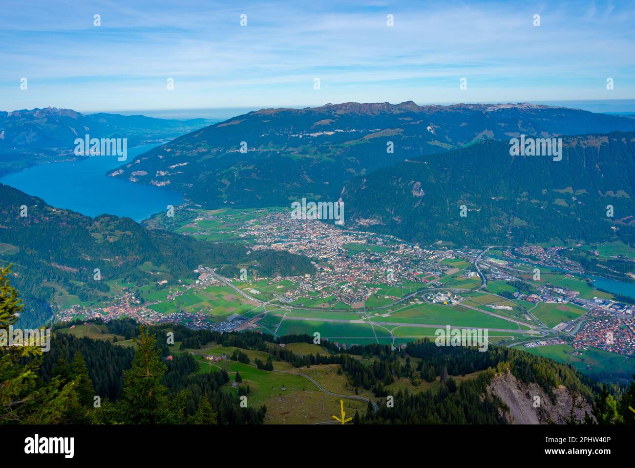 Panorama view of Interlaken, Switzerland Stock Photo - Alamy