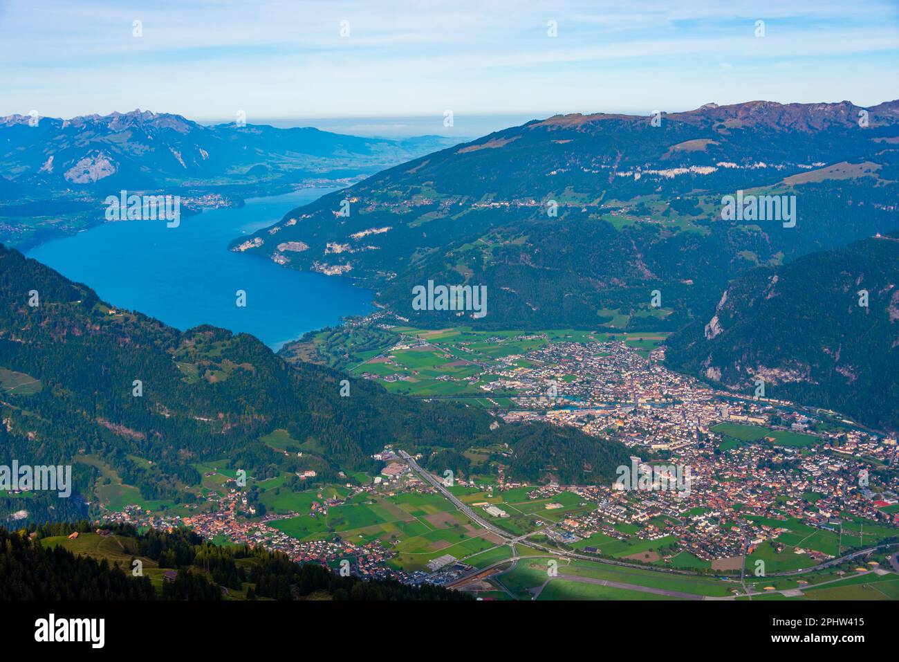 Panorama view of Interlaken, Switzerland Stock Photo - Alamy